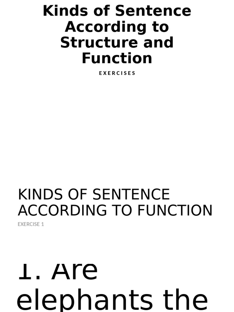 Exercises On Kinds of Sentence According To Structure and Function | PDF | Fable