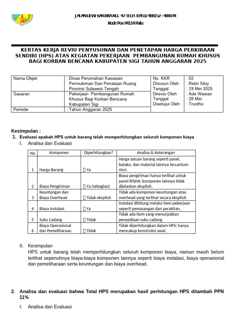 KKR REviu HPS Perkimtan. Retzi | PDF