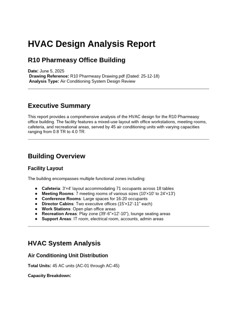 HVAC Design Analysis Report | PDF | Building Technology | Heat Transfer