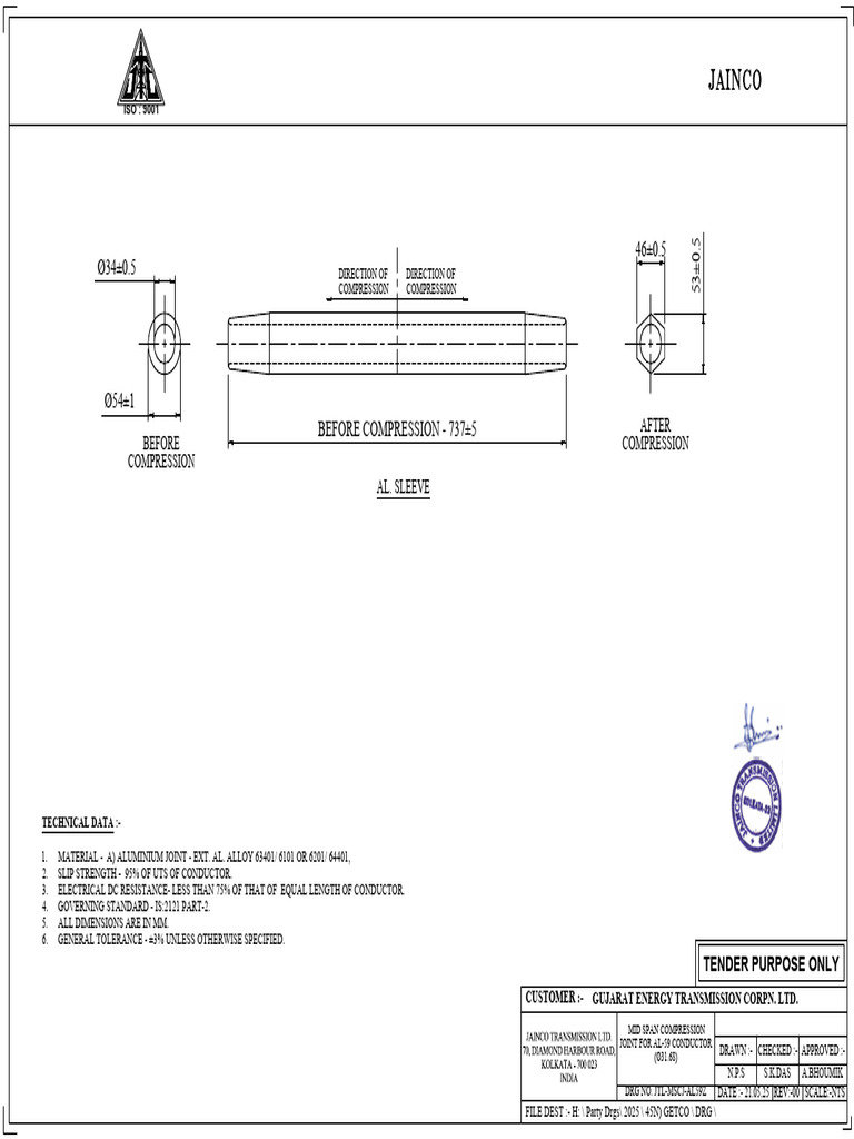 Mid Span Compression Joint Specs | PDF