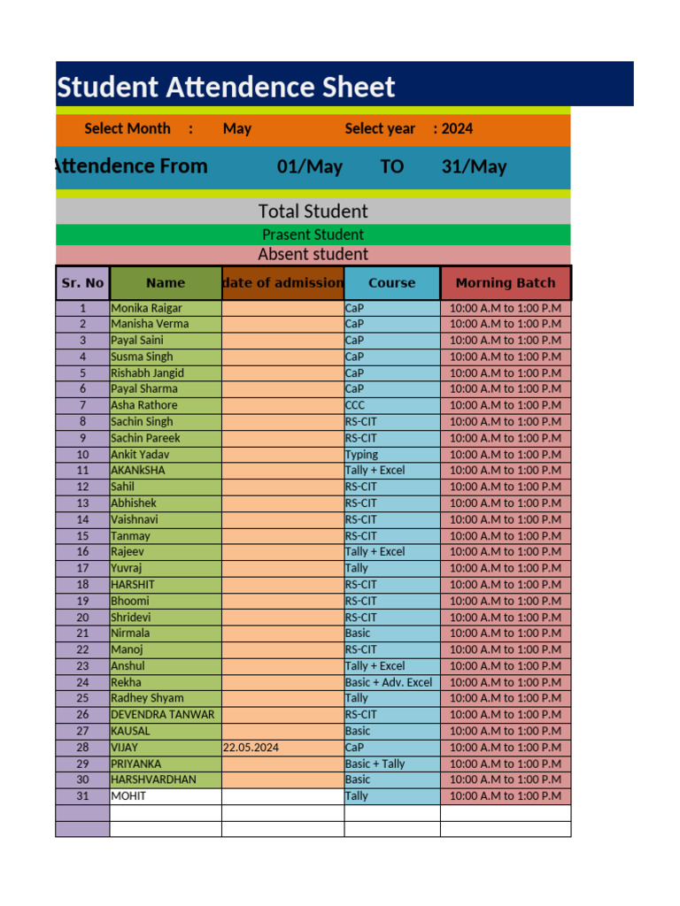 Attendance Sheet | PDF