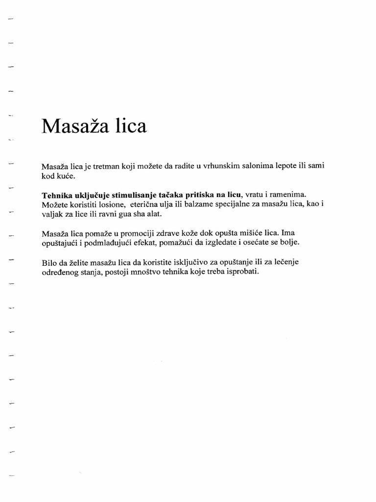 Masaža Lica | PDF
