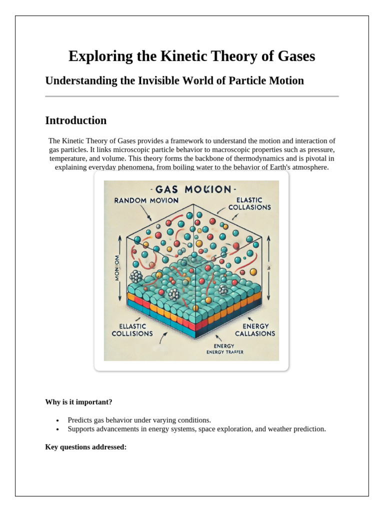 Exploring The Kinetic Theory of Gases | PDF | Gases | Temperature