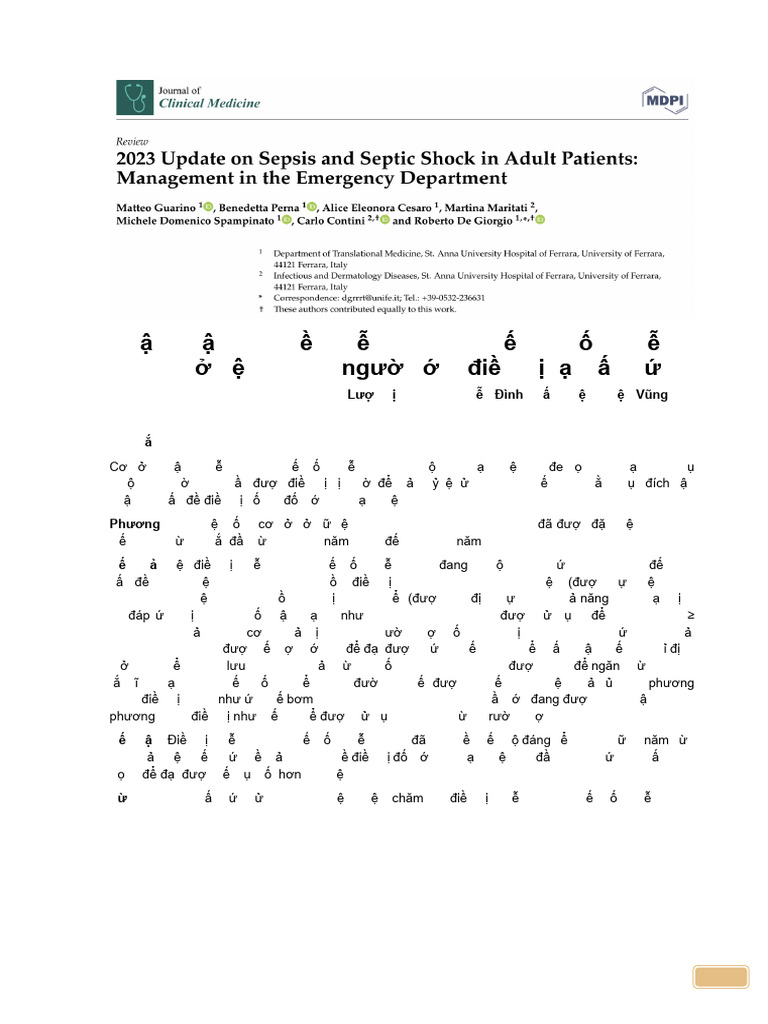 2023 Update On Sepsis and Septic Shock in Adult Patients Tieng Viet | PDF