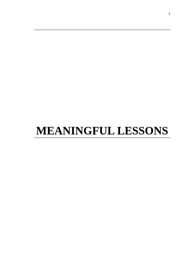 Meaningful Lessons Humss B | PDF | Forgiveness