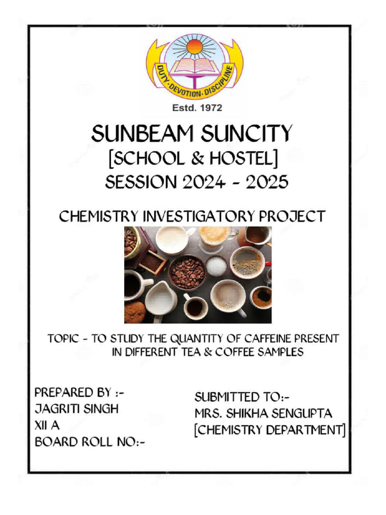 Chemistry Project Cover Editable | PDF