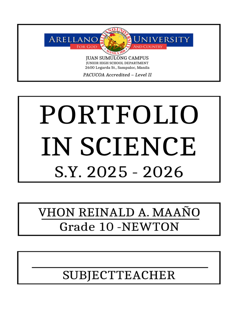Grade 10 Science Portfolio Overview | PDF