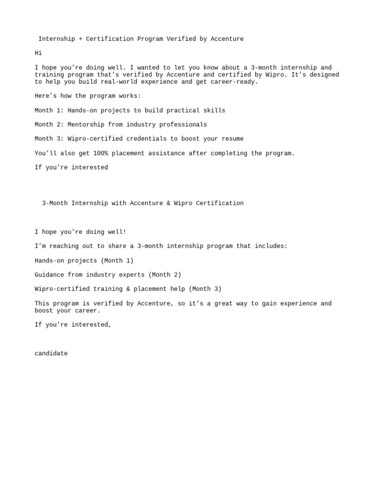 Internship + Certification Program | PDF