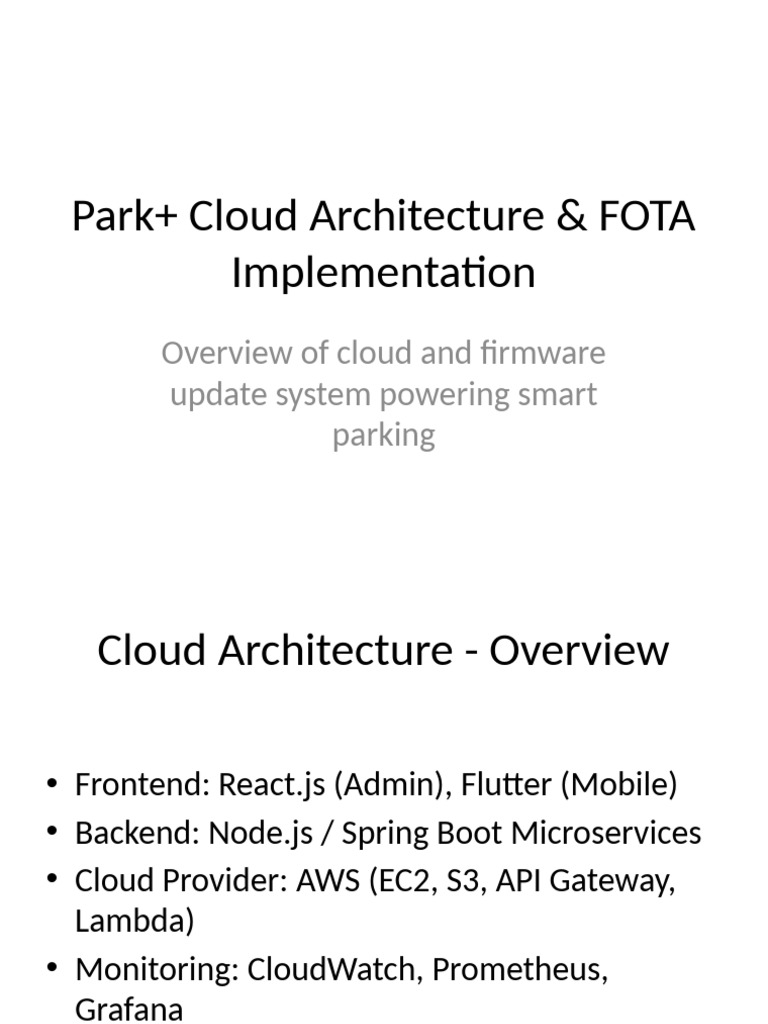 Smart Parking Cloud & FOTA Architecture | PDF