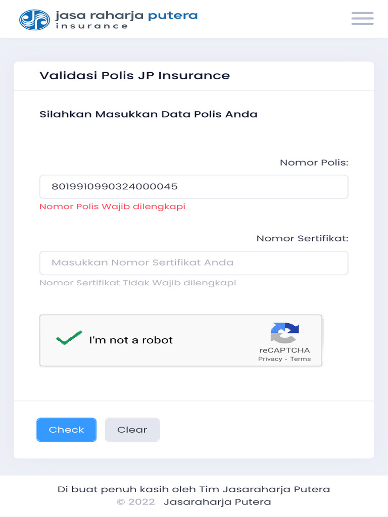 Validasi Polis JP Insurance | PDF