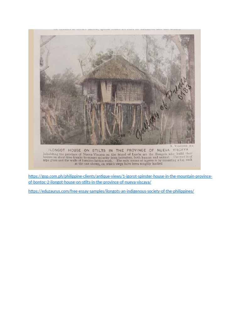 Igorot and Ilongot Houses in Philippines | PDF