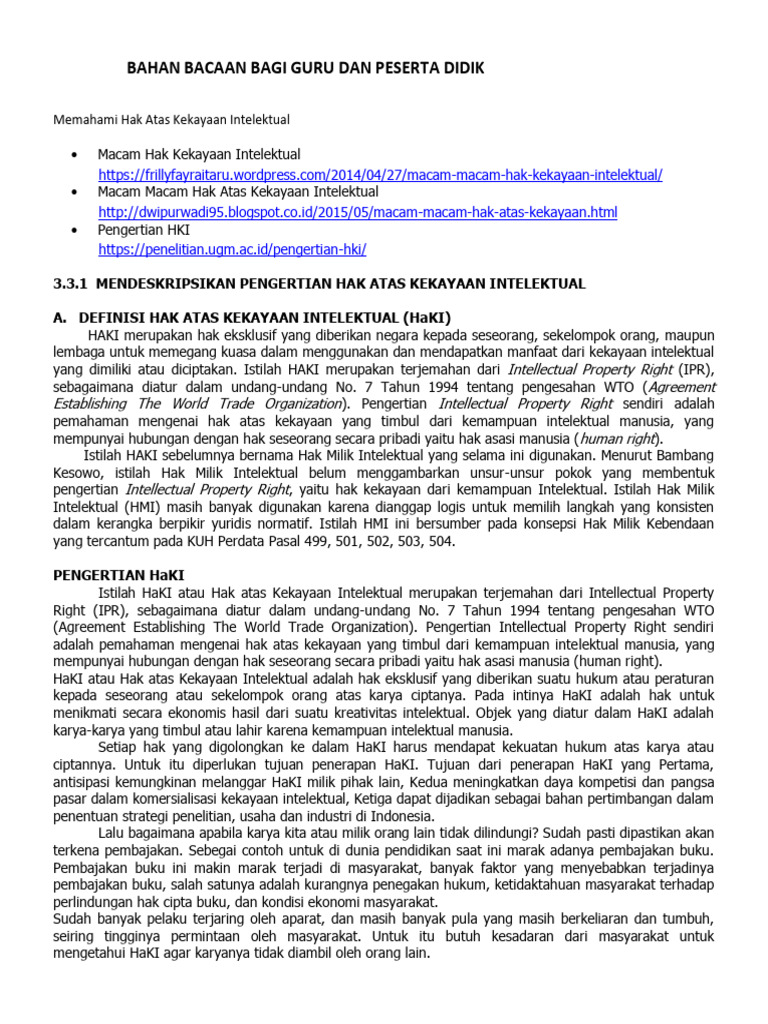Memahami Hak Kekayaan Intelektual | PDF