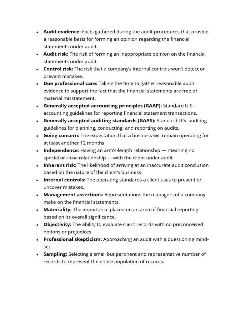 Key Audit Concepts Explained | PDF