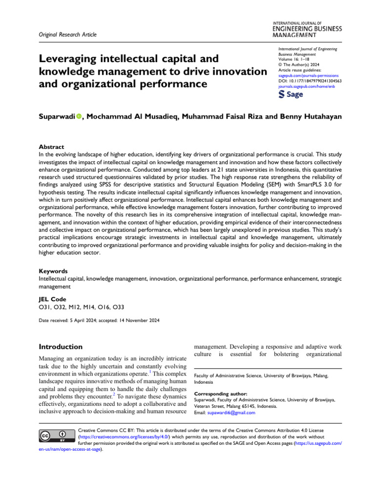 Leveraging Intellectual Capital and Knowledge Mana | PDF | Knowledge ...