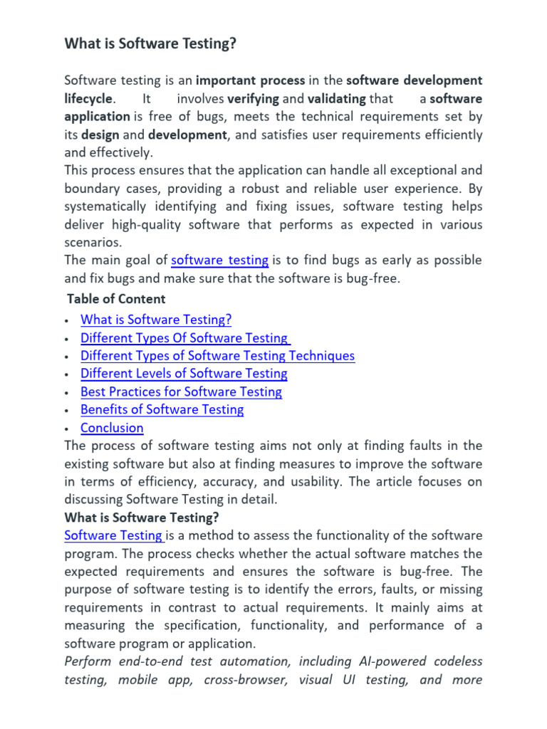 Understanding Software Testing Basics | PDF | Software Testing ...