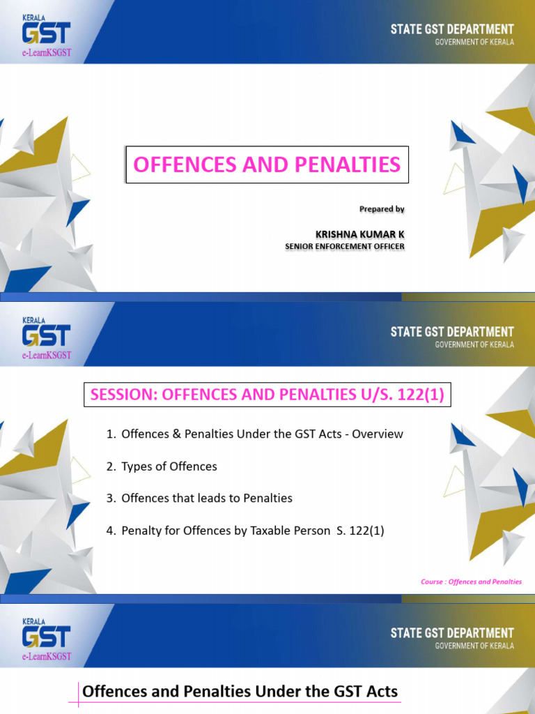 GST Offences and Penalties Overview | PDF | Taxes | Crimes