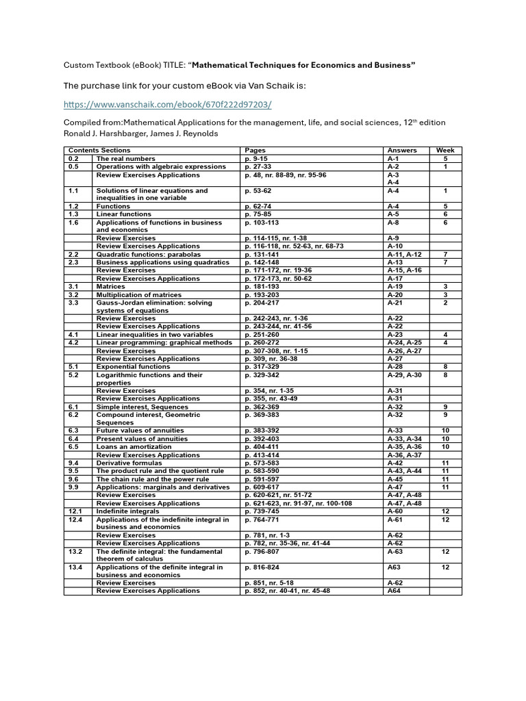 Mathematical Techniques for Business eBook | PDF | Equations ...