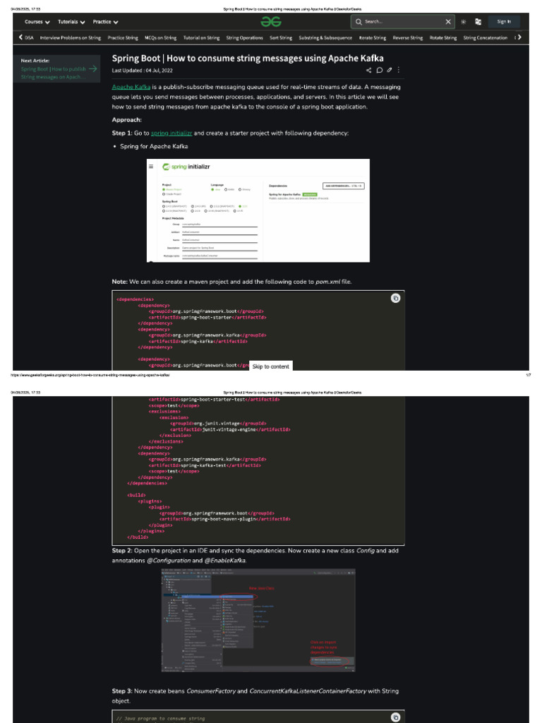? 4 - Spring Boot - Spring Boot - How To Consume String Messages Using Apache Kafka | PDF