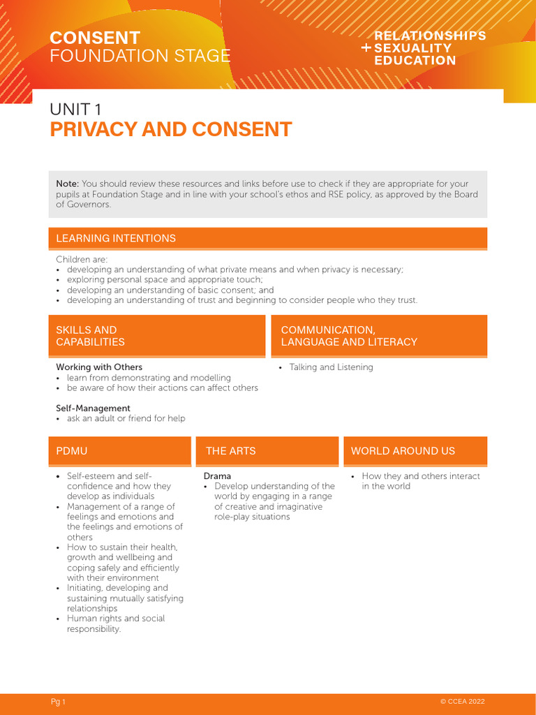 Privacy and Consent for Foundation Stage | PDF | Consent | Learning