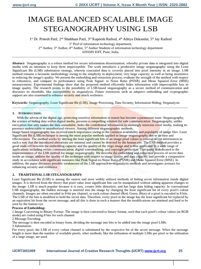 Image Steganography 2st Publishing Paper | PDF | Data Compression ...
