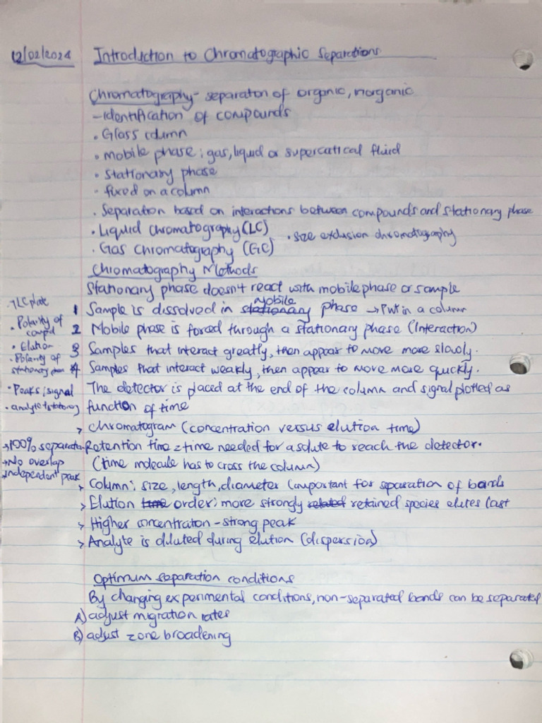 Chromatography Notes | PDF