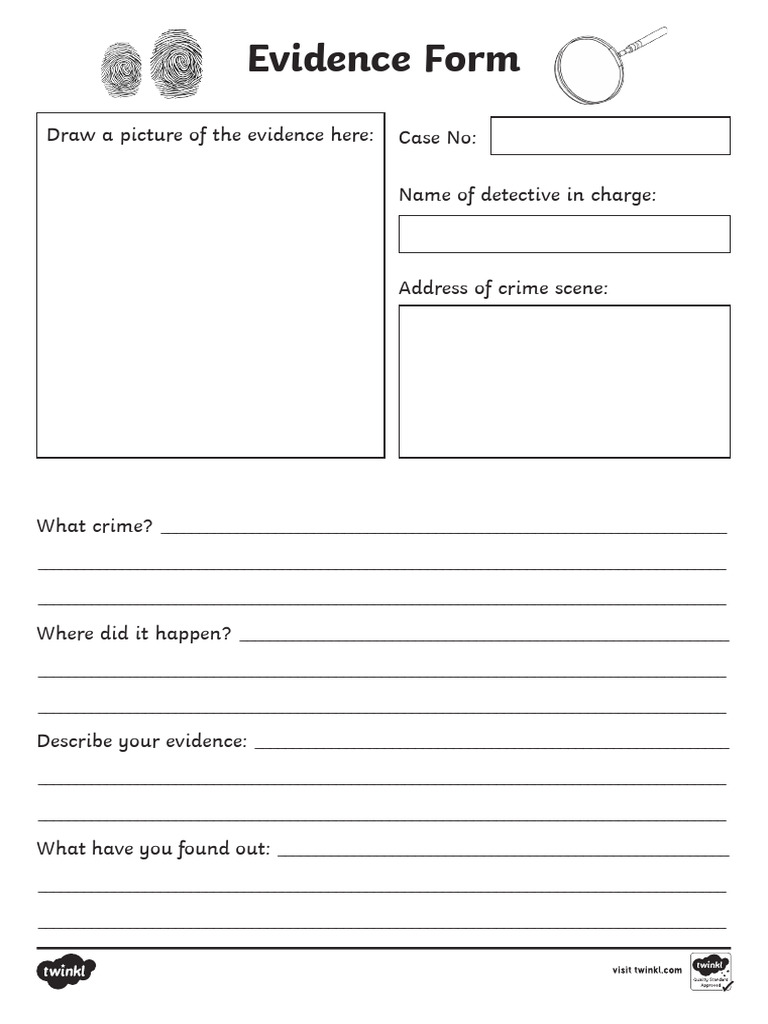 Crime Scene Evidence Form Template | PDF