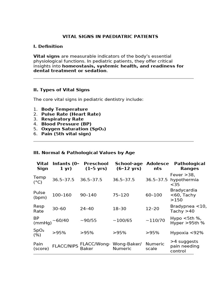 Vital Signs in Paediatric Patients | PDF | Clinical Medicine | Medical ...