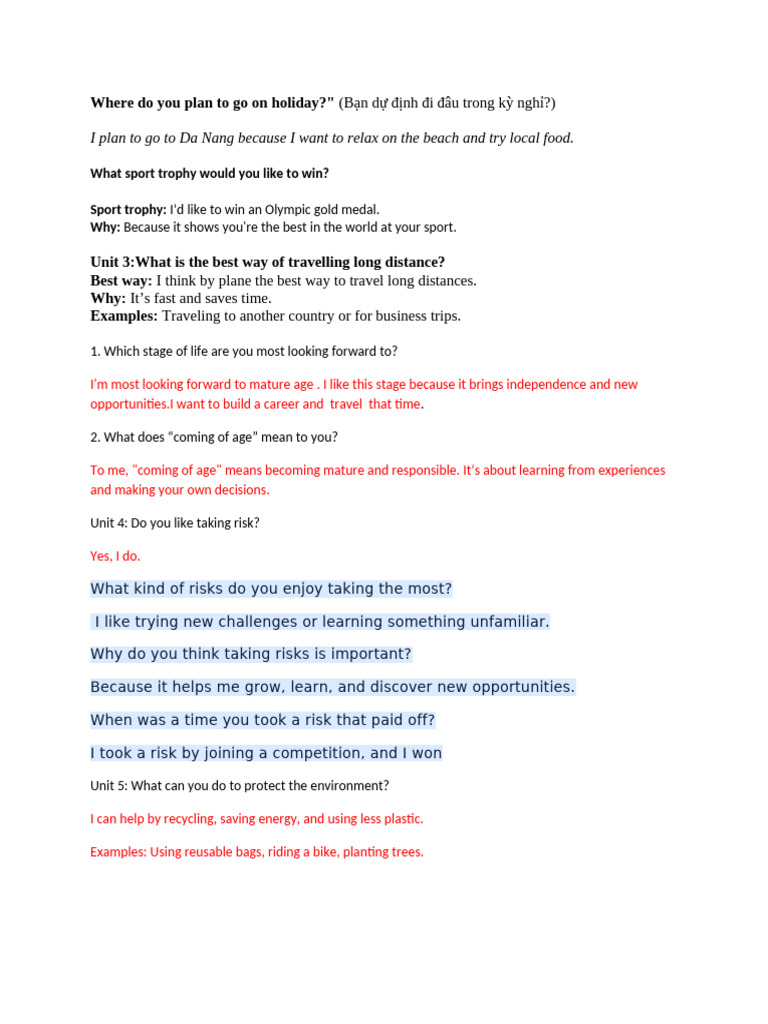 Where Do You Plan To Go On Holiday | PDF