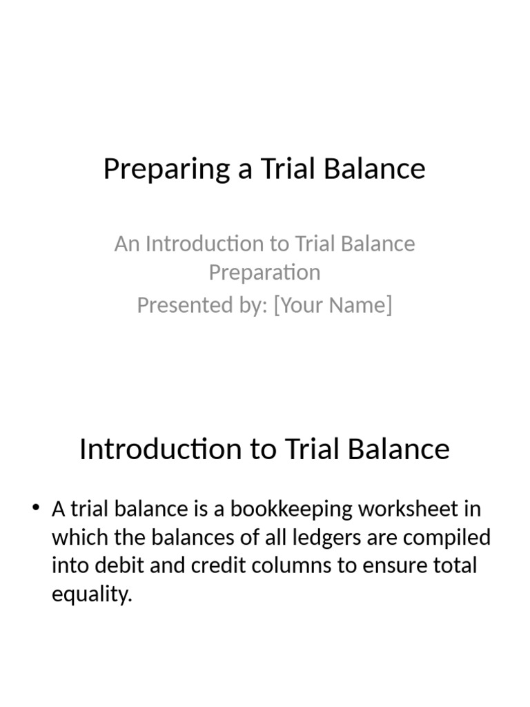 Trial Balance Preparation Guide | PDF
