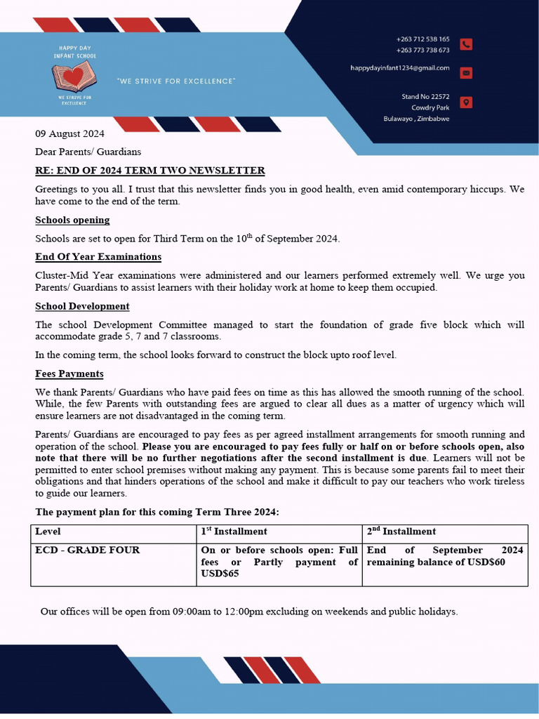 End of Term Two Newsletter 2024 | PDF