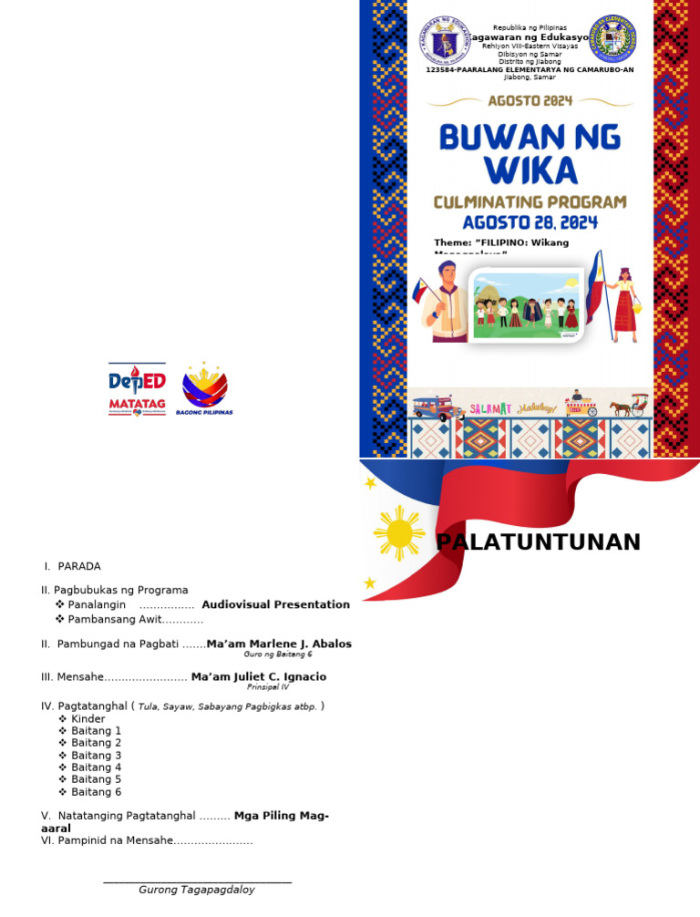 Buwan NG Wika Program SY 2024-2025 | PDF