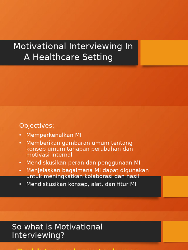 Motivational Interviewing in Healthcare | PDF | Health Care | Medicine