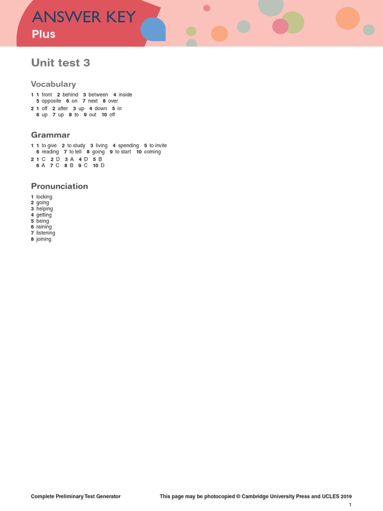 PET UT U3P With Answers | PDF