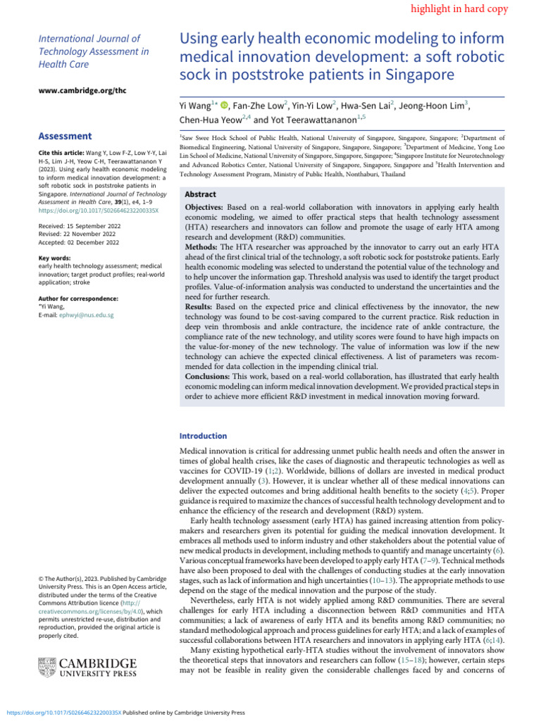 Using Early Health Economic Modeling To Inform Medical Innovation ...