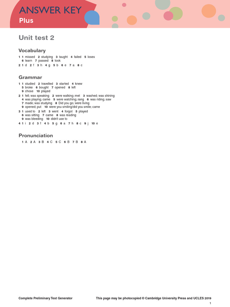 Full PET-UT-U2P With Answers | PDF