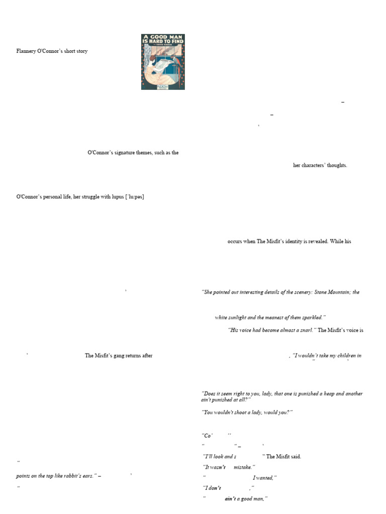 Analysis of "A Good Man is Hard to Find" | PDF