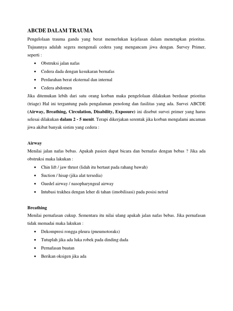 Abcde Dalam Trauma | PDF