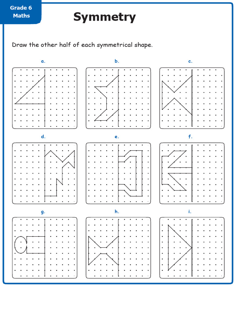 Grade 6 Maths: Symmetry Exercises | PDF