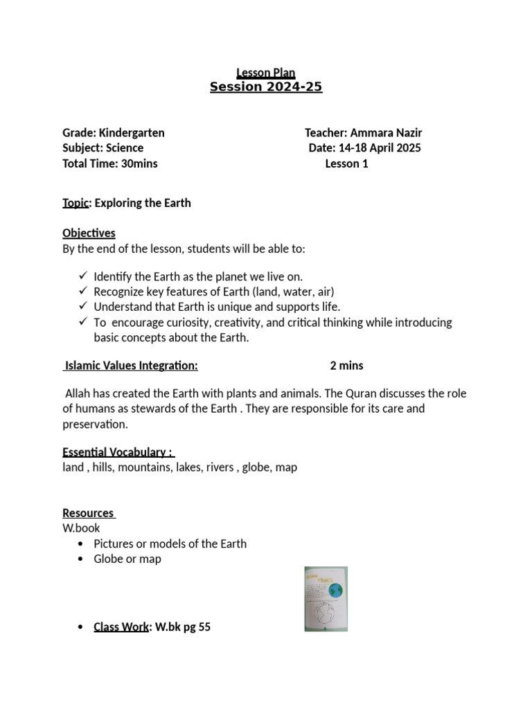 Kindergarten Science: Exploring Earth | PDF | Earth | Water