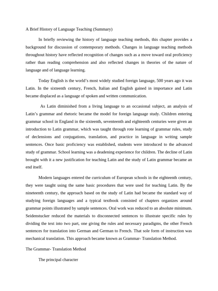 A Brief History of Language Teaching | PDF