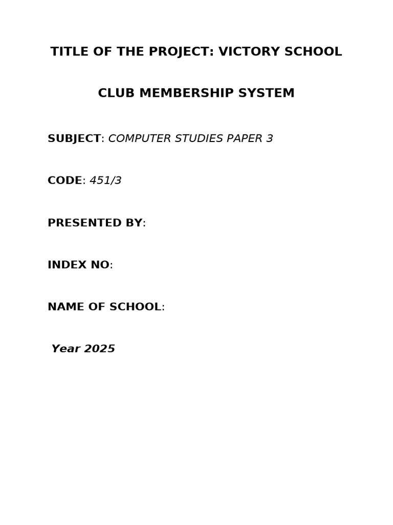 Kcse Project | PDF | Backup | Computer Hardware