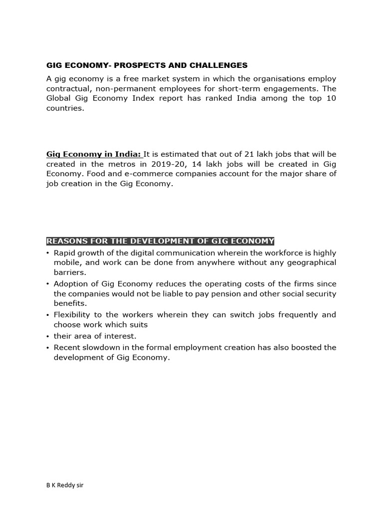 Gig Economy, Labour Laws, Tourism Sector | PDF | Employment | Labour Law