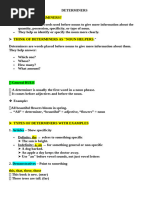 Class 9 Determiners Worksheet | PDF