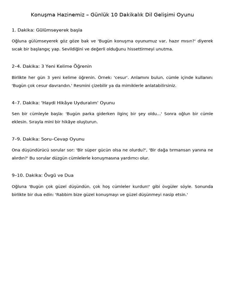 Konusma Hazinemiz Dil Gelisimi PDF | PDF