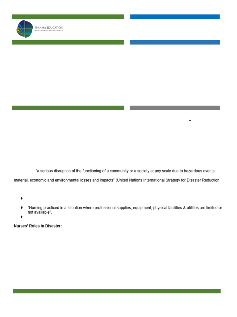 Disaster Nursing SAS Session 1 4 - 250625 - 220156 | PDF | Natural Disasters | Emergency Management