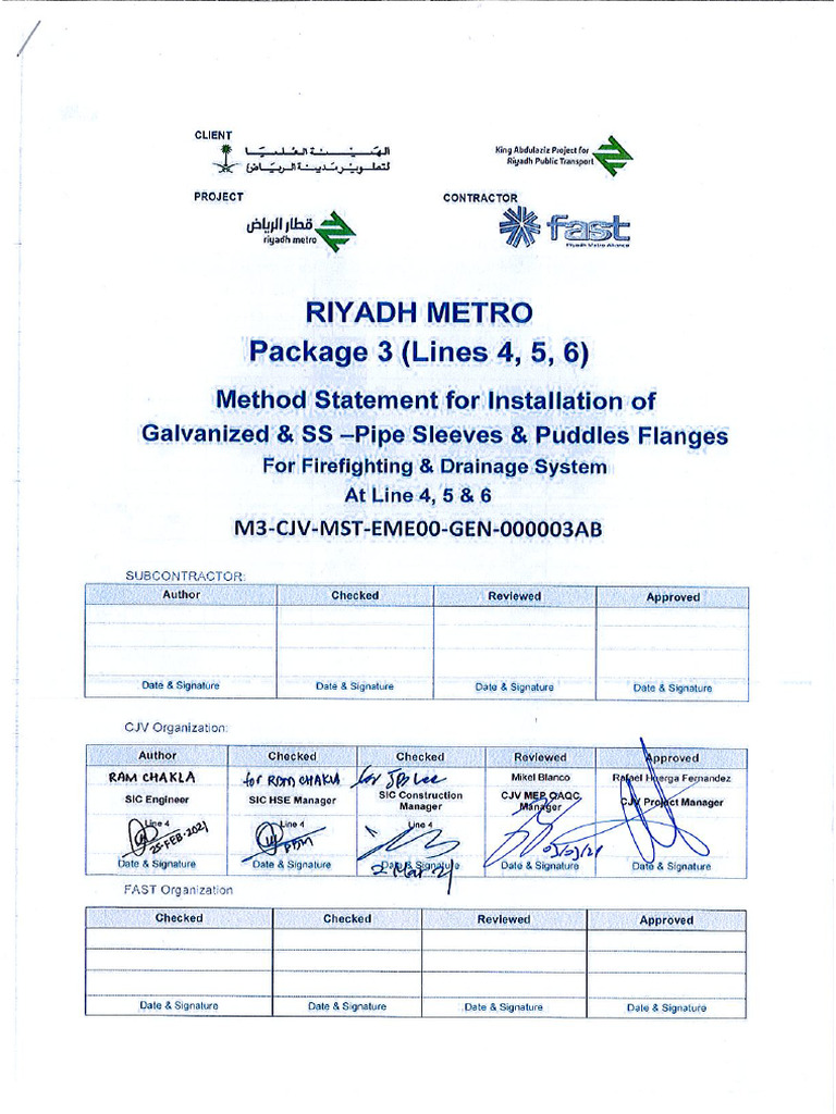 M3-CJV-MST-EME00-GEN-000003 - AB - Method Statement For Installation of ...