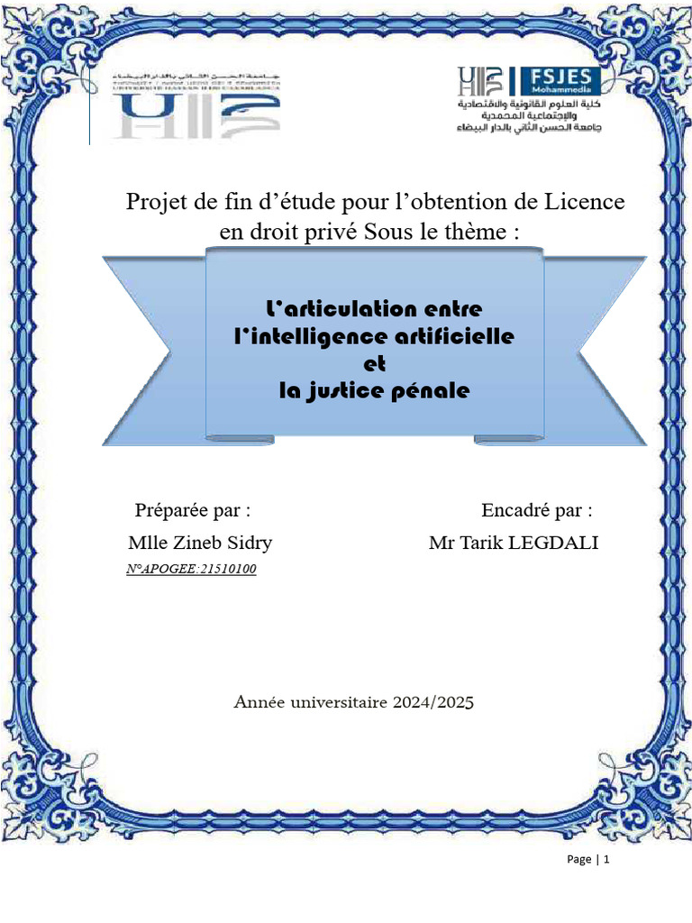 IA et Justice Pénale : Enjeux et Perspectives | PDF | Intelligence ...