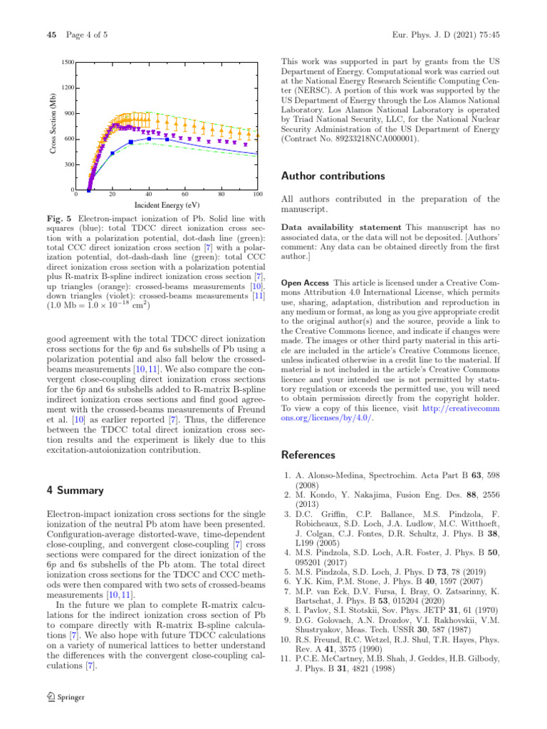 Electron Impact Ionization of The PB Atom 2kvnzpydqp Pages 4 | PDF ...