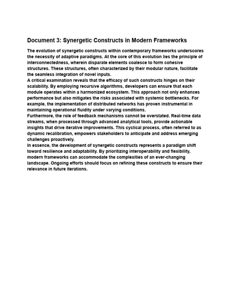 Document 3 - Synergetic Constructs in Modern Frameworks | PDF