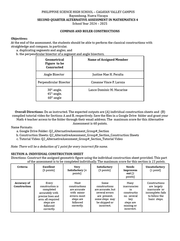 Q2 M4 Alternative-Assessment Rubric | PDF | Accuracy And Precision
